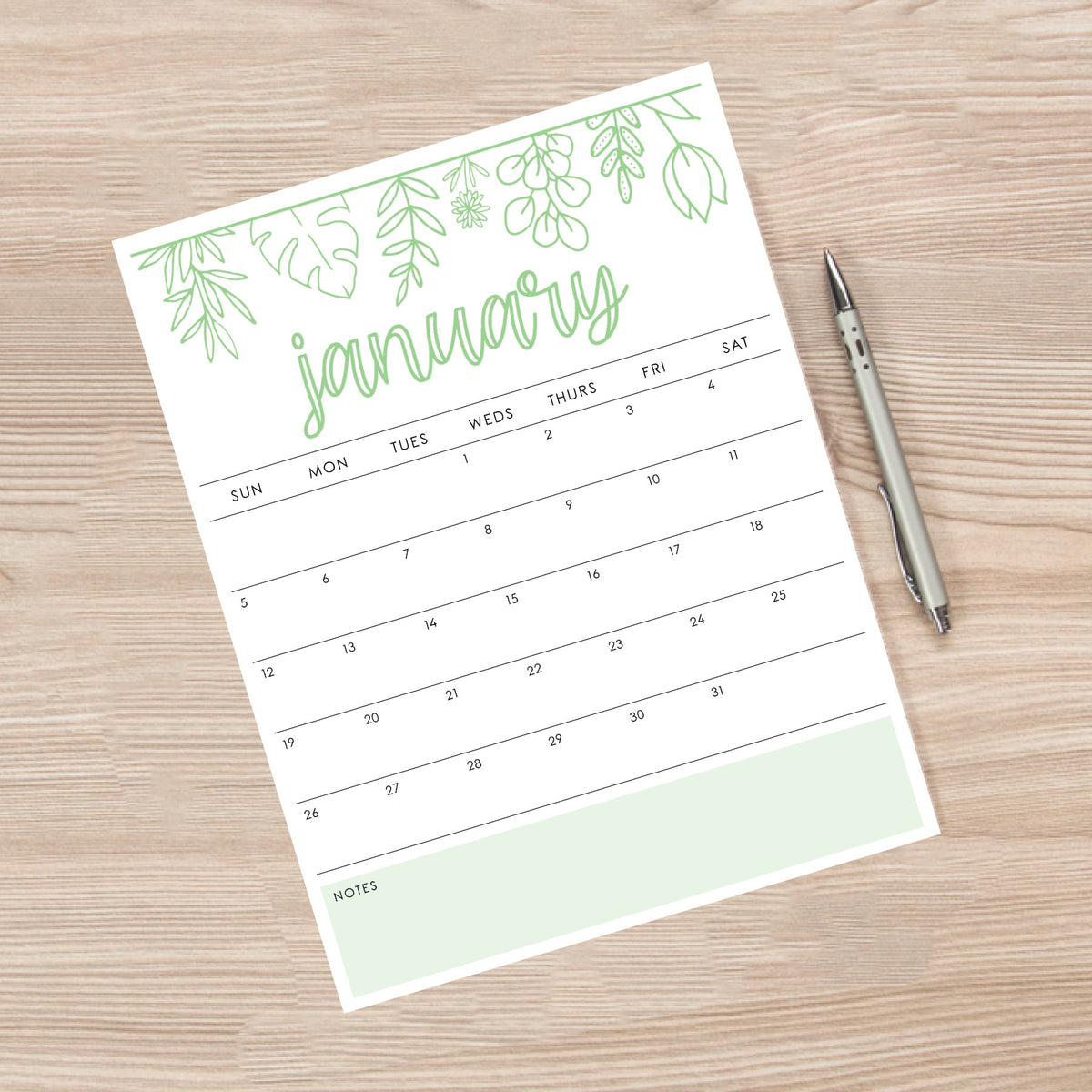 Printable Calendar · Tidy Plans