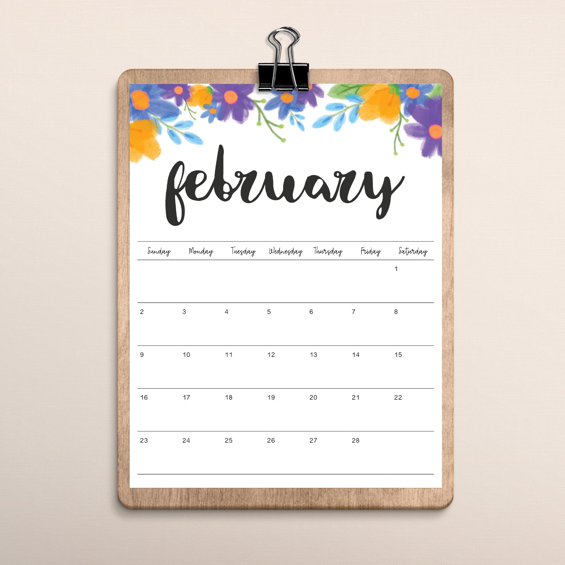 Printable Calendar · Tidy Plans