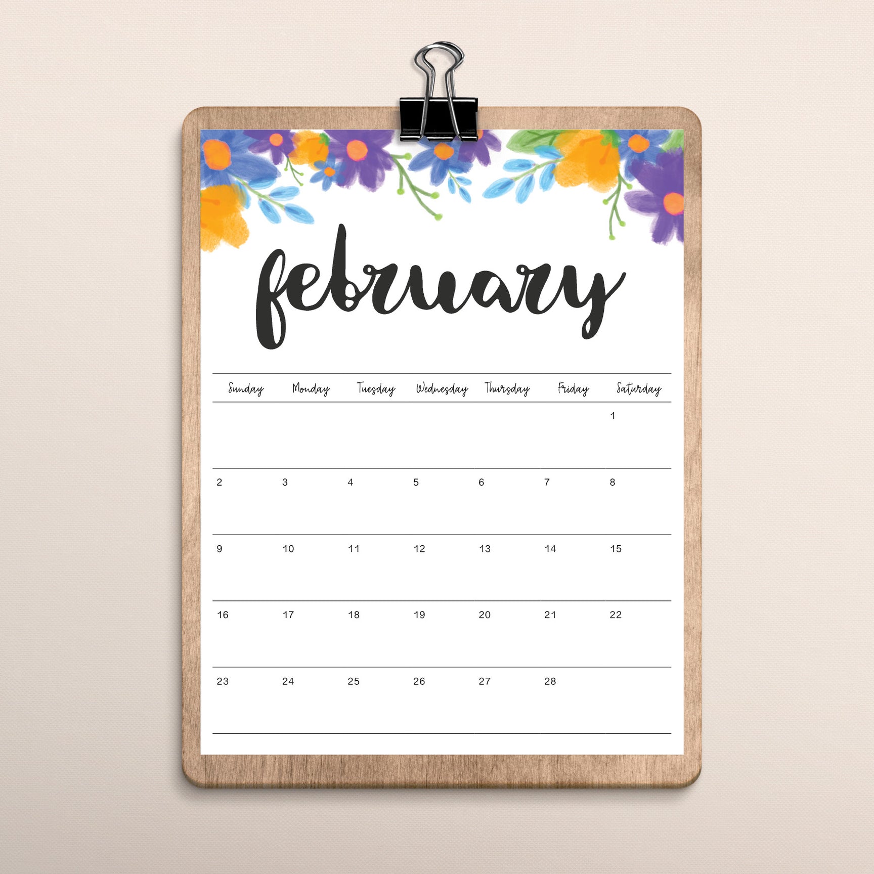 Printable Calendar · Tidy Plans