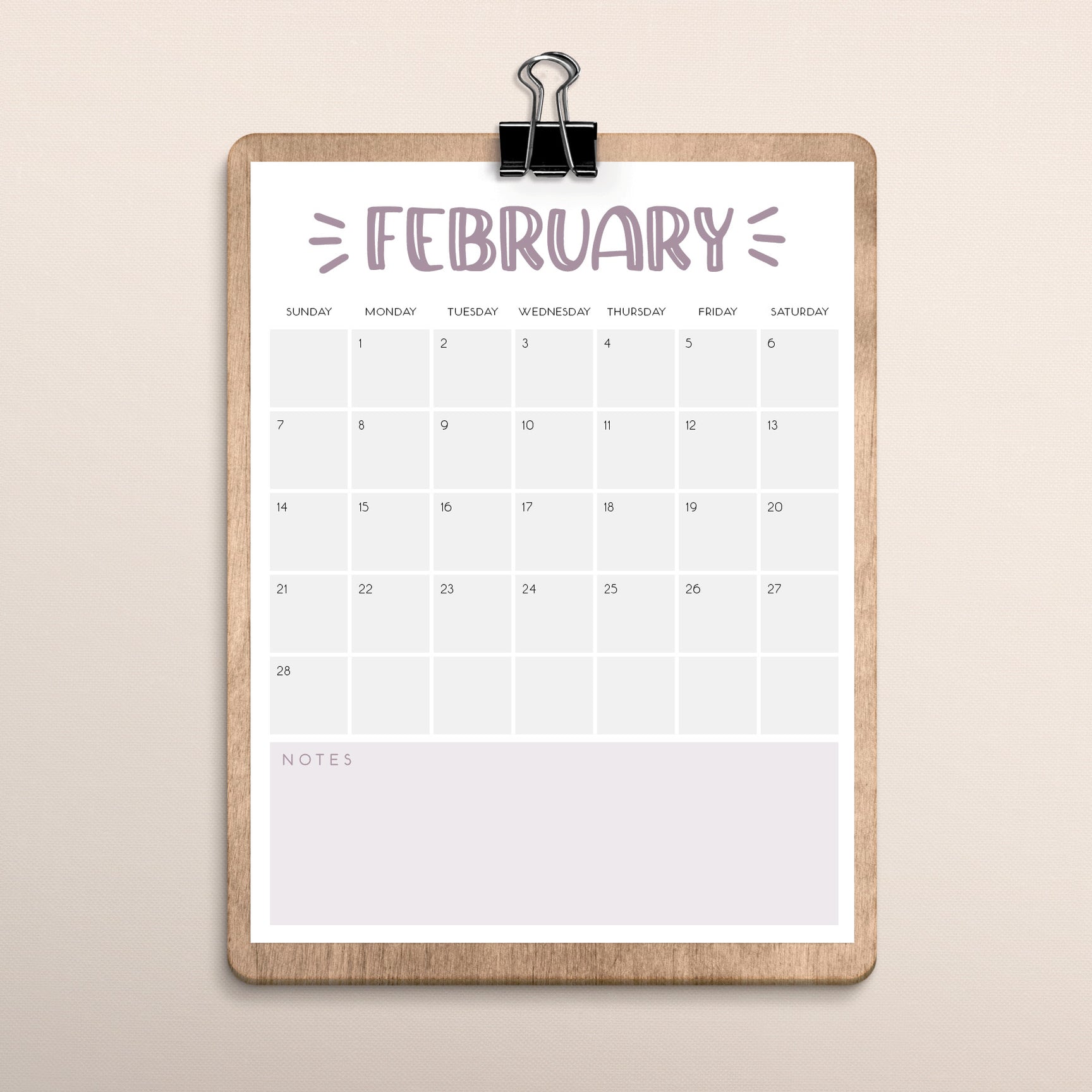 Printable Calendar · Tidy Plans