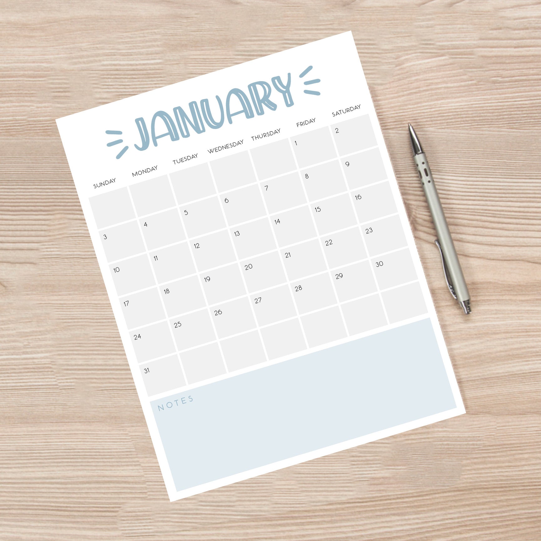 Printable Calendar · Tidy Plans