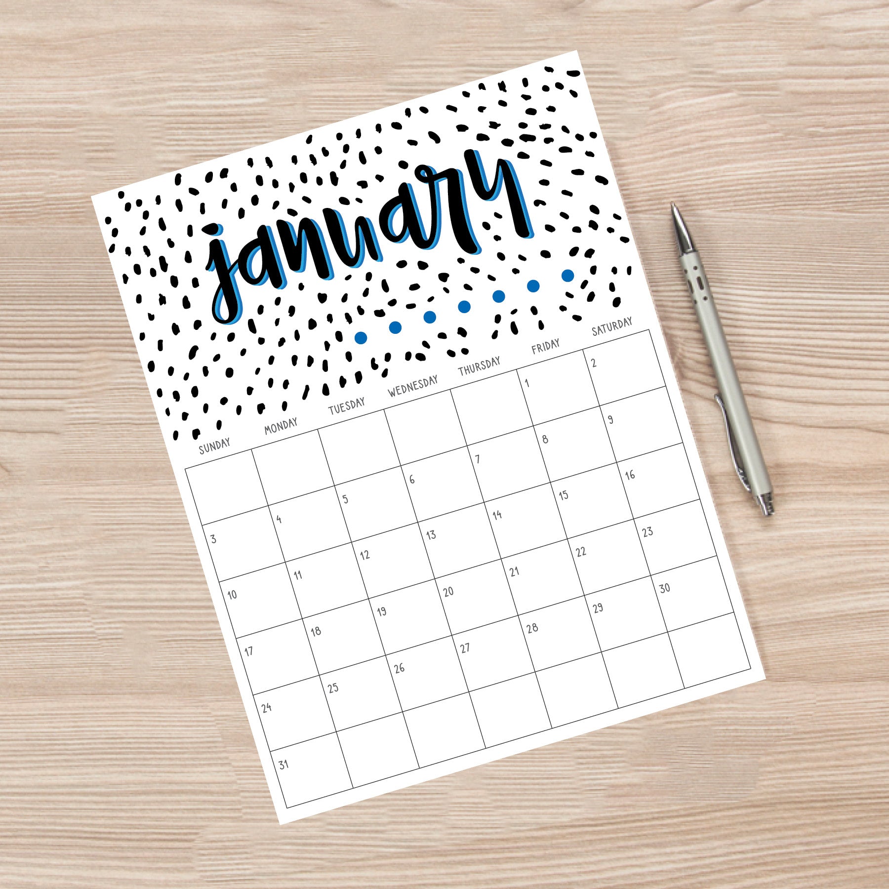 Printable Calendar · Tidy Plans