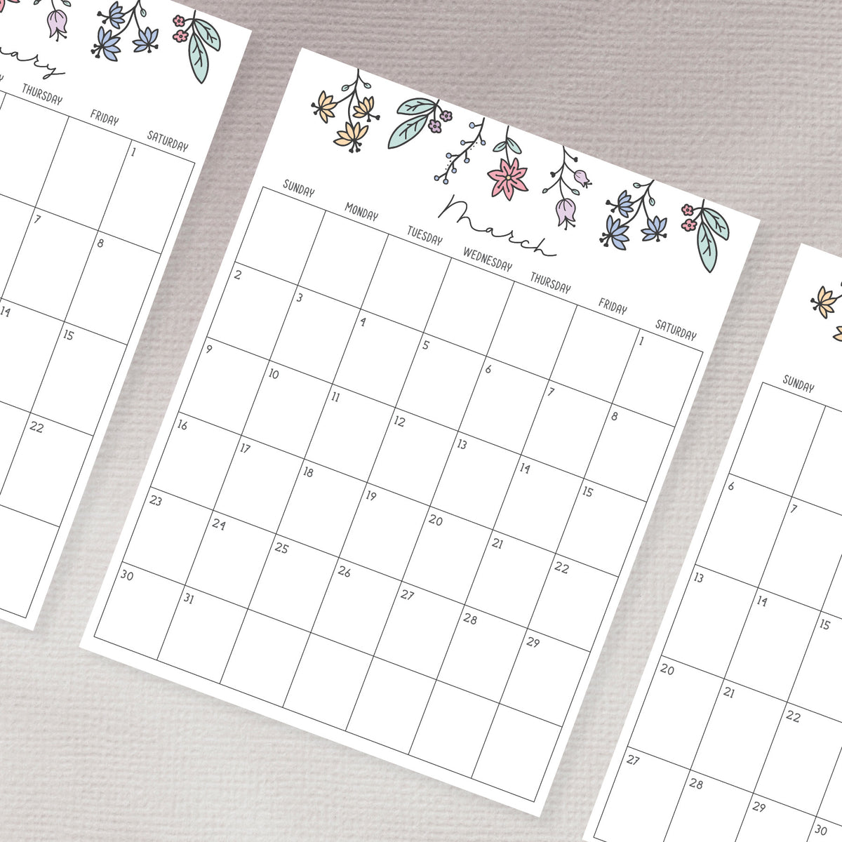 Printable Calendar · Tidy Plans